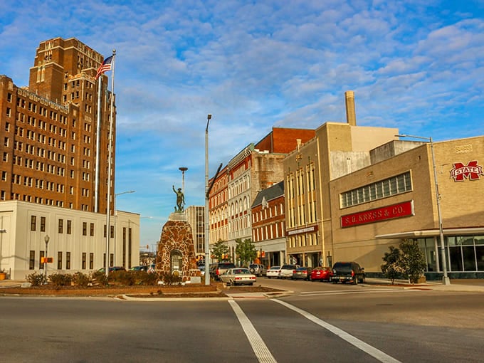 Meridian's downtown showcases the blend of preservation and progress that gives this affordable gem its unique character. That statue seems to be saying, "Yes, you really can rent an apartment here for $750."