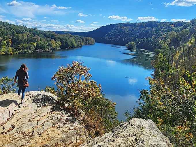 Standing at the cliff overlook, taking in river views that make you forget your phone exists for at least five glorious minutes.