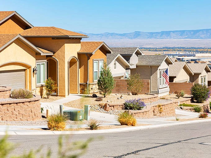 Desert landscaping meets suburban comfort in these newer Los Lunas developments, where each home enjoys a front-row seat to New Mexico's legendary blue skies.
