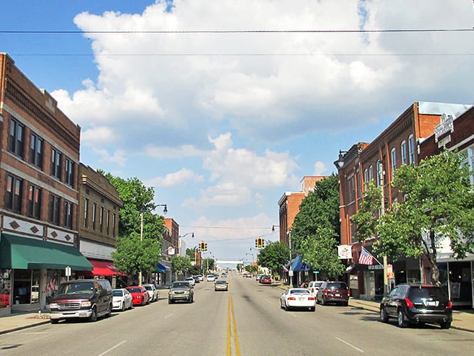 Dewey Avenue stretches into the horizon like a Norman Rockwell painting come to life, where historic brick buildings stand proudly under Oklahoma's vast blue sky.
