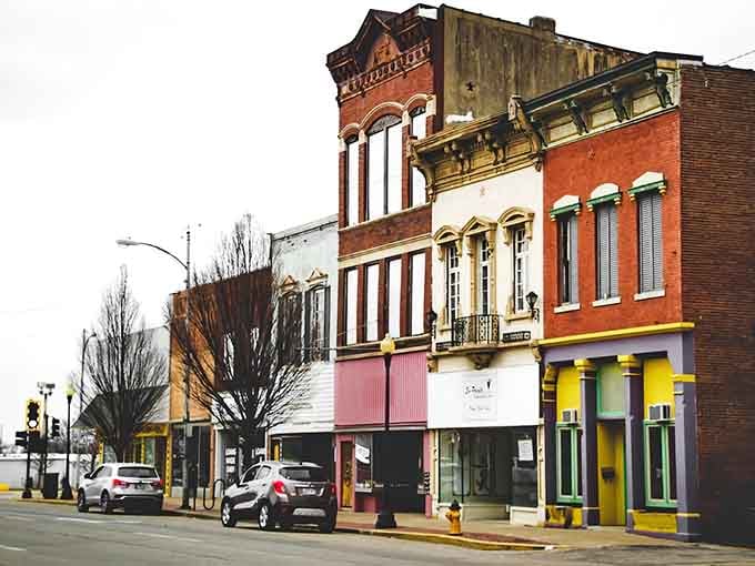 These storefronts wear their age like badges of honor, no corporate facelift required or desired here.