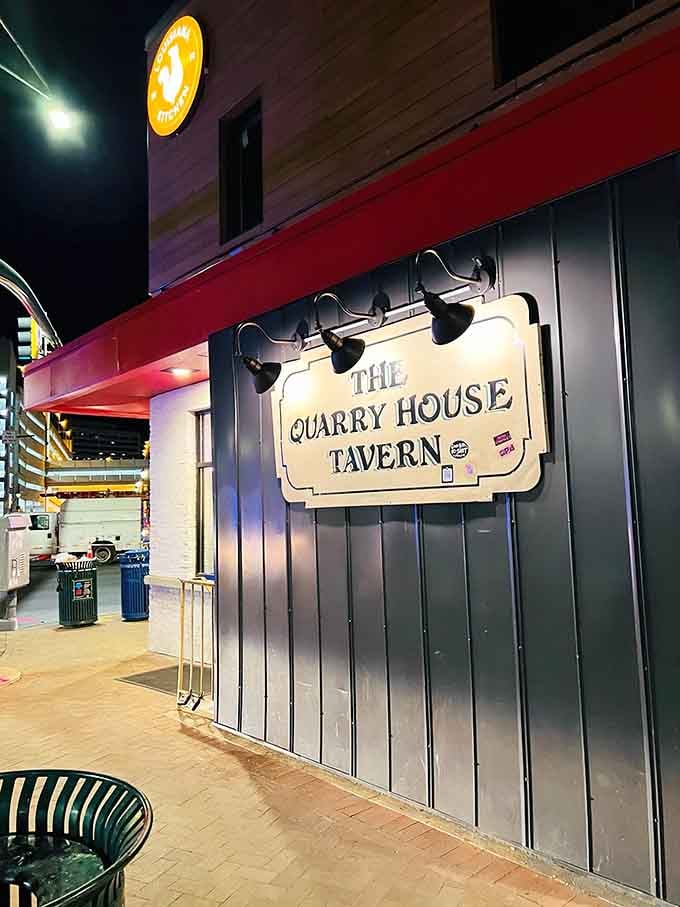 That corrugated metal exterior isn't trying to win architecture awards, just your heart and your appetite.