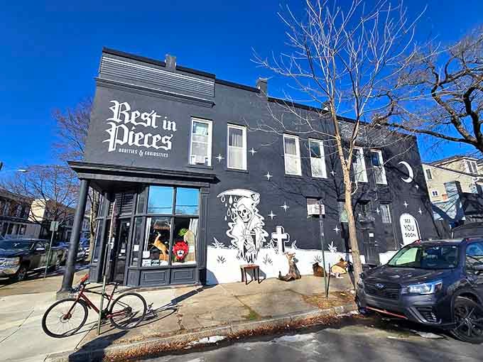When your building looks like Wednesday Addams designed it, you know you're in the right place for spooky treasures.