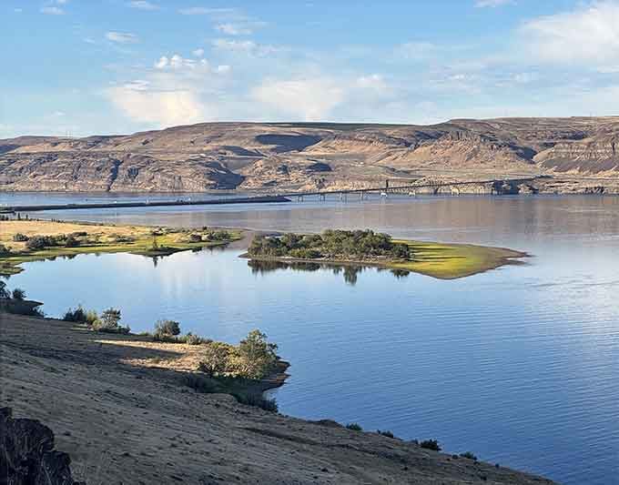 The Columbia River meets ancient geology in a landscape that looks like Earth's own time capsule opened wide.