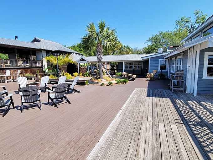 Welcome to paradise, where weathered wood and Adirondack chairs invite you to slow down and stay awhile.