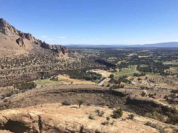 From up here, the whole valley spreads out like a topographical map come to life, minus the folding frustration.