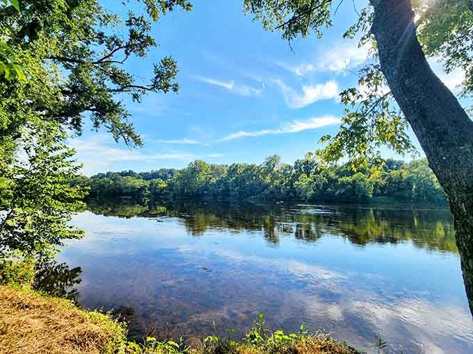 The James River doesn't just reflect the sky; it mirrors your soul back at you, peacefully.