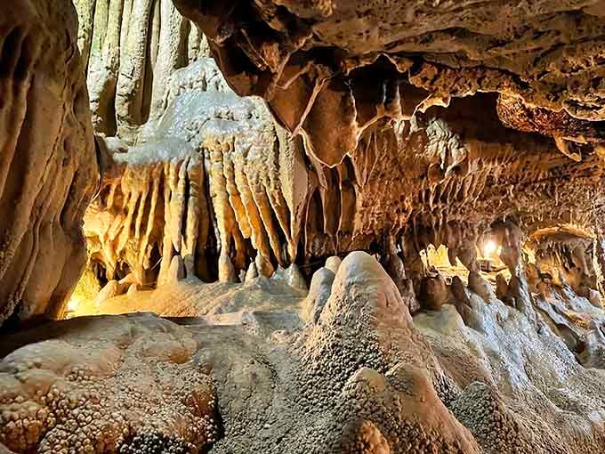 The caverns reveal nature's patient artistry, where water and time collaborated on something truly spectacular.