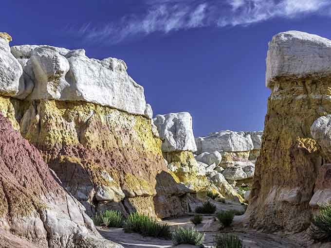 Paint Mines Interpretive Park looks like someone dropped a rainbow into the prairie and let geology do its thing.