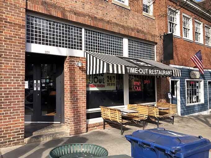 That classic brick facade and striped awning have been welcoming hungry souls at all hours for decades of delicious service.