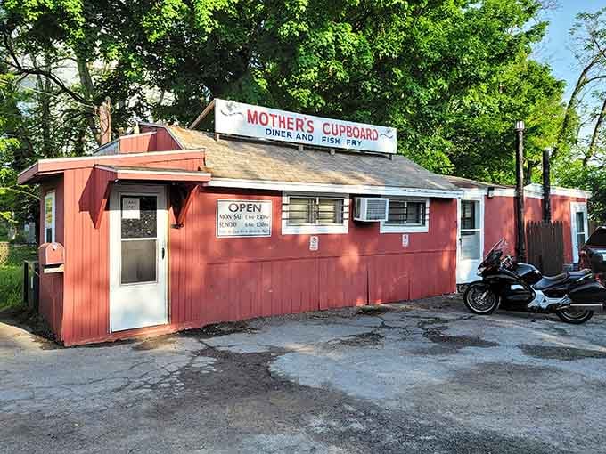 That cheerful pink exterior isn't just charming, it's a warning sign that serious breakfast business happens inside.