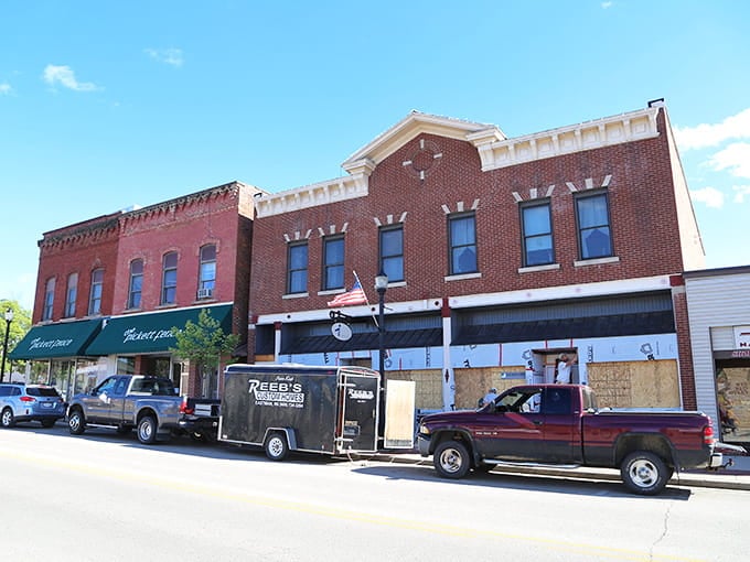 Classic Wisconsin main street architecture that's stood strong through generations of cheese curds and winter storms.