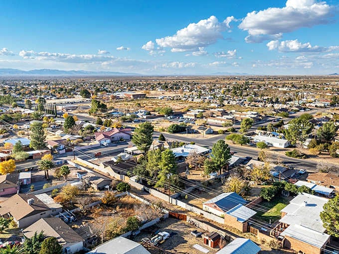 From this bird's eye view, Douglas spreads across the desert landscape like a patchwork quilt of Southwestern living.