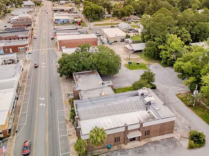 From above, the town reveals its compact charm, proving good things really do come in small, affordable packages.