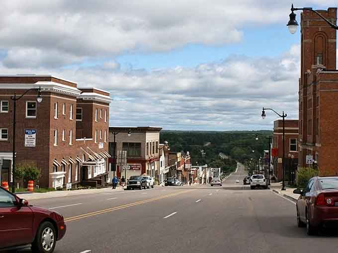 That downhill view of Superior Avenue captures small-town America at its absolute finest and most photogenic.