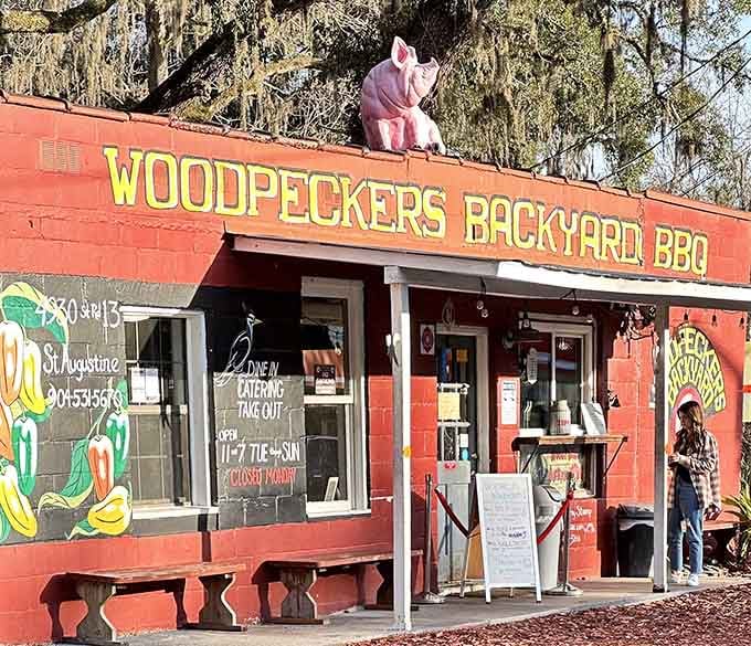 That pink pig perched on the roof isn't just decoration; it's a delicious promise of what awaits below.