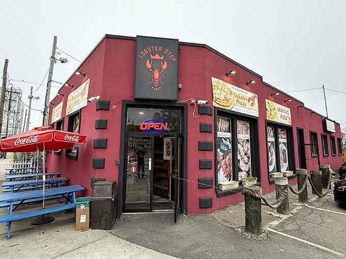That bright red exterior isn't just for show; it's a beacon calling seafood lovers home to paradise.