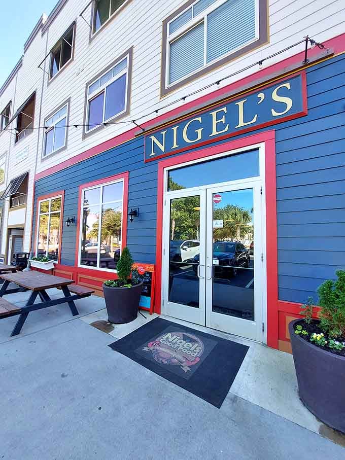 The welcoming entrance with planters flanking the door says "come on in" louder than any neon sign.
