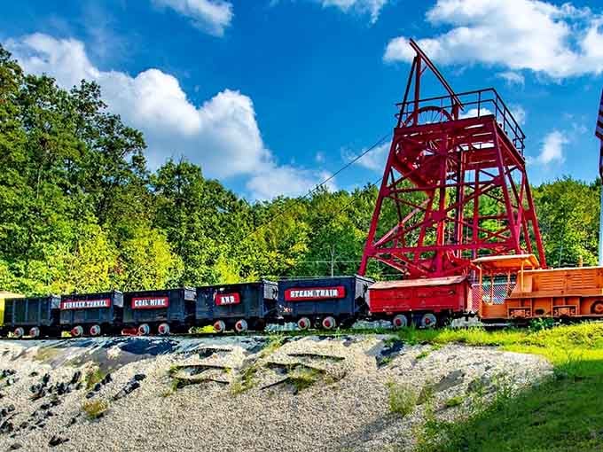 That bright red headframe isn't just for show; it's your gateway to an adventure most people only read about in history books.