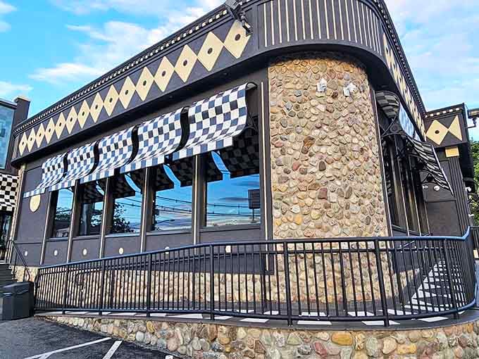 That checkerboard exterior isn't just decoration, it's a promise that something wonderfully weird awaits inside.