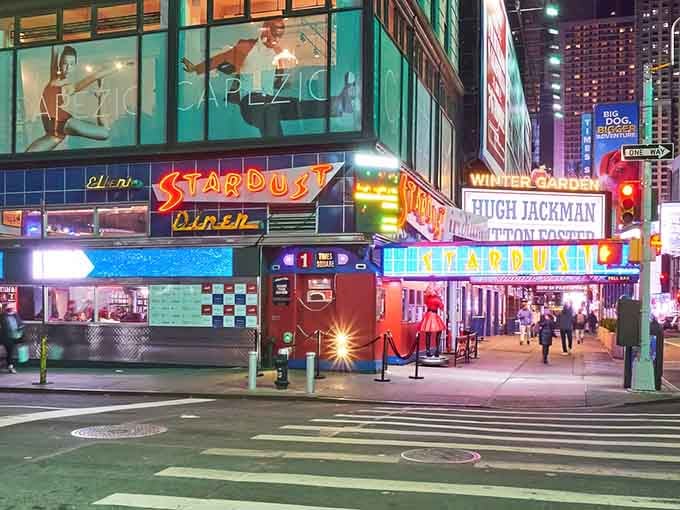 That retro neon glow in Times Square promises something special, and boy, does it deliver on that promise.