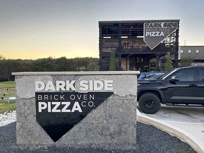 The modern industrial exterior hints at the wonderfully weird world waiting inside this Hill Country gem.