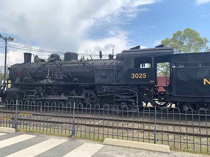 Locomotive 3025 sits majestically on display, a testament to the engineering marvels that once ruled American transportation networks.