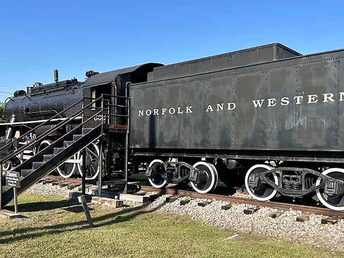Weathered Norfolk and Western equipment reveals authentic details that help you understand the power and precision of historic railroad operations.