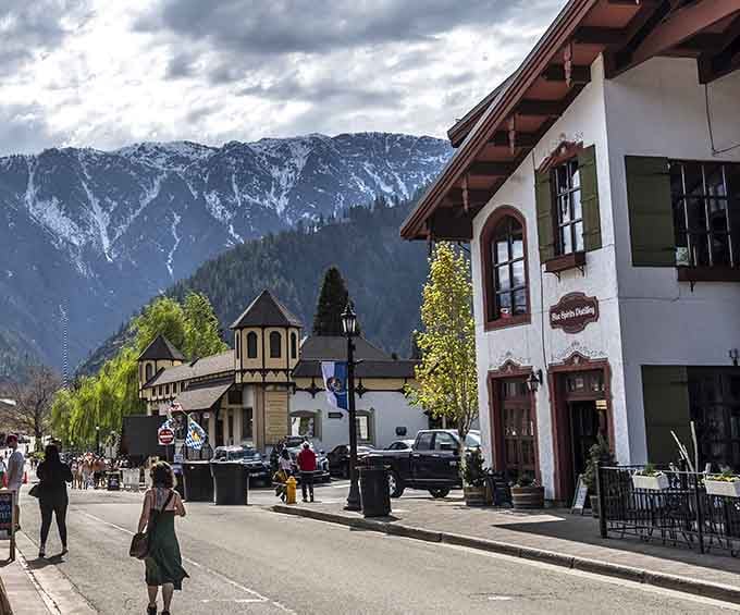 Those mountain peaks aren't Photoshopped, and neither is this delightfully improbable Alpine village in Washington State.