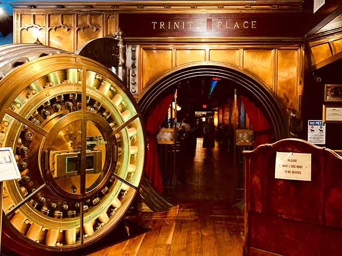 That gleaming vault door isn't just for show, it's your gateway to dining inside actual banking history.