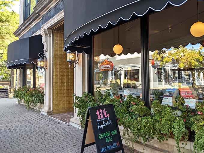 Those black and white awnings aren't just charming, they're practically begging you to come inside and never leave.