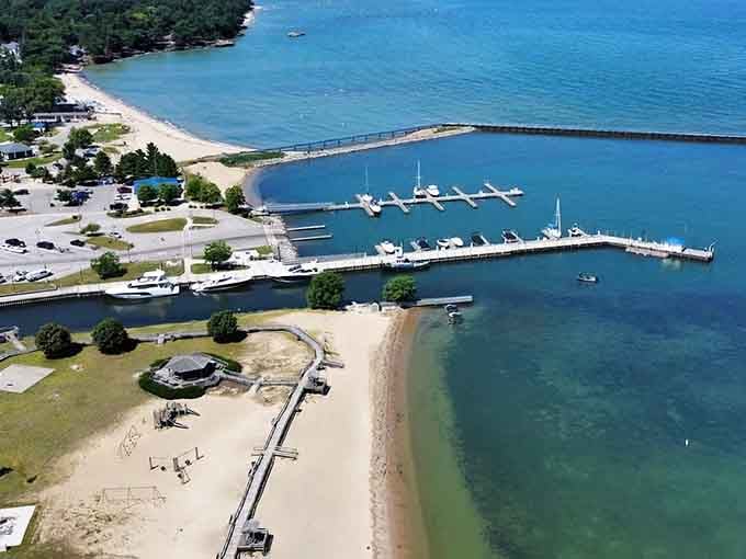 That turquoise water isn't a filter trick, it's just Port Austin showing off its Caribbean-worthy coastline.