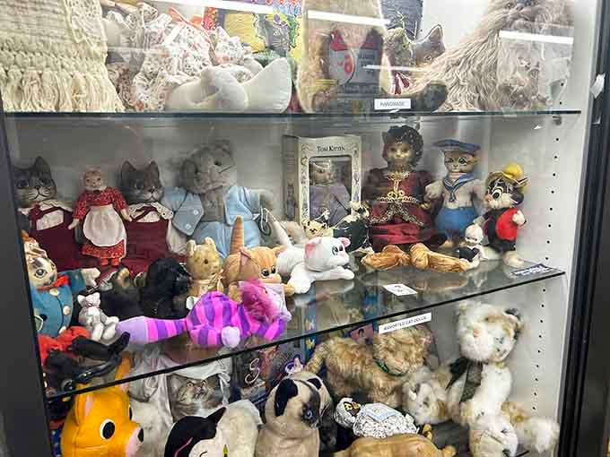 Stuffed cats dressed in human clothes represent decades of people projecting personalities onto their perfectly judgmental pets.