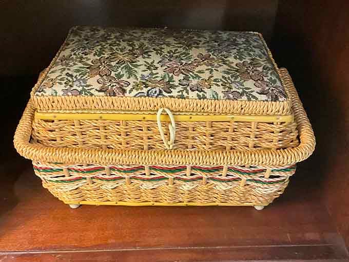 This wicker beauty has held generations of sewing projects and family secrets alike.
