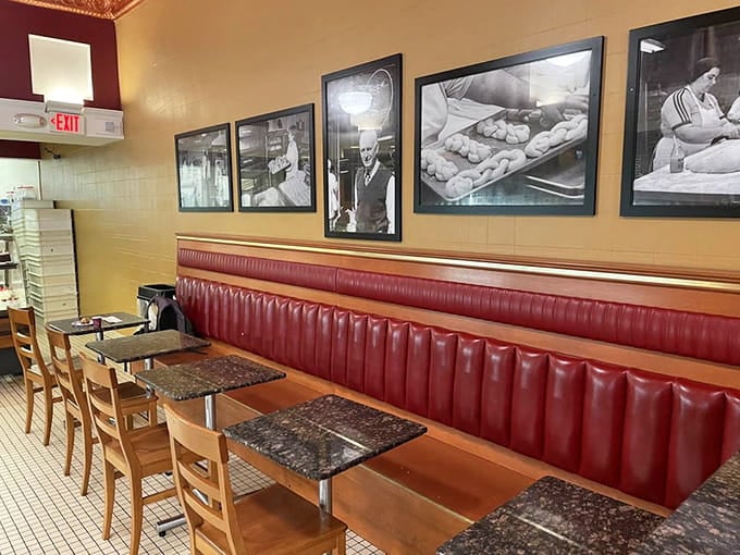 Vintage photos on the walls remind you that great bakeries are built on decades of delicious tradition.