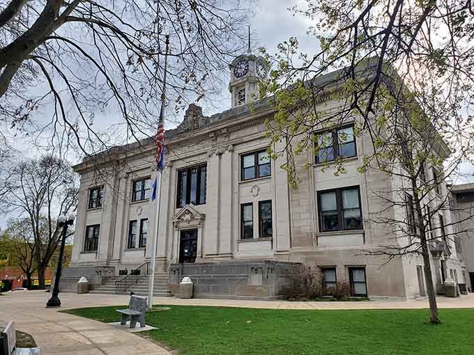 The Sauk County Courthouse commands respect with its classical architecture, built when government buildings actually looked important and dignified.