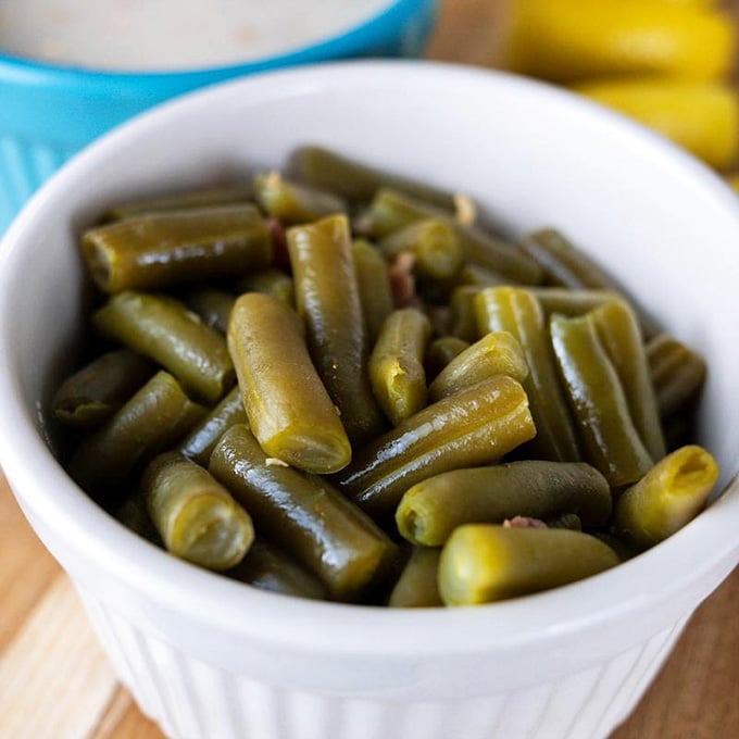 Green beans that remind you vegetables have a place at this feast too&mdash;a bright, tangy counterpoint to all that glorious fried goodness.
