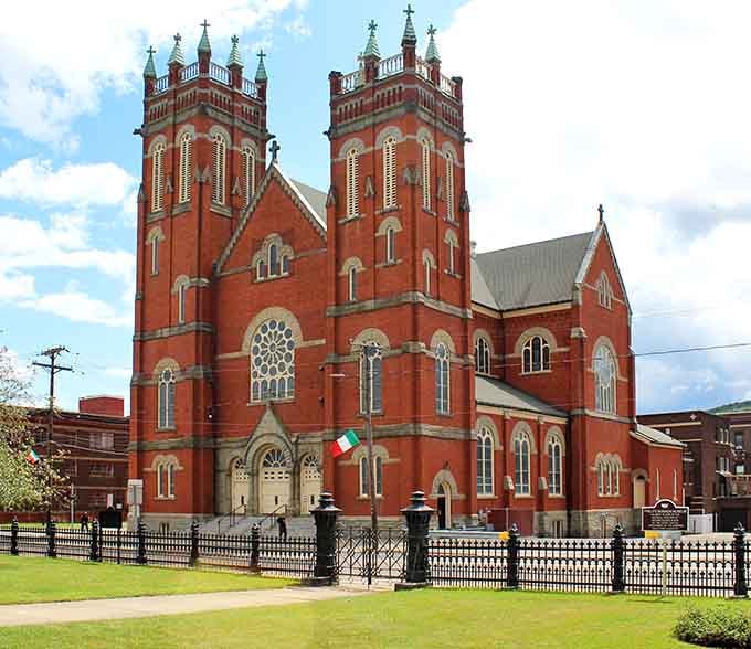 St. Mary of the Assumption's twin towers reach skyward with the kind of architectural ambition rarely seen in modern construction.