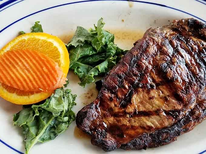 A steak this beautifully charred deserves a moment of silence before you dive in with unbridled enthusiasm.