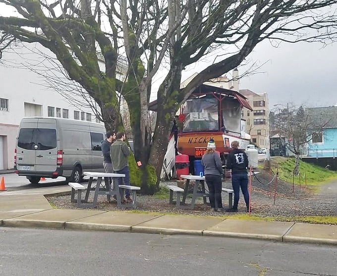 Rain or shine, the line forms here, because Oregonians know good food trumps comfortable weather always.