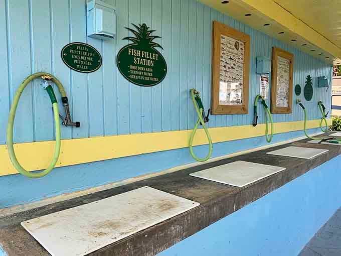 Fish fillet station with running water means your catch goes from hook to plate without the kitchen mess.