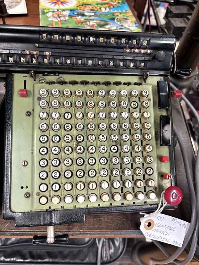 This vintage calculator did math before batteries, proving our grandparents were basically wizards with better work ethic.