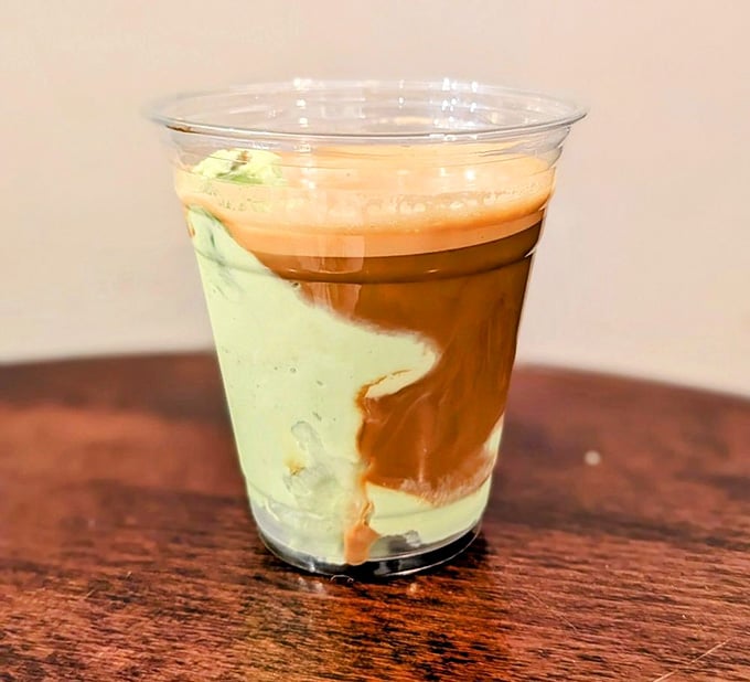 Pistachio gelato meets espresso in this affogato, creating the kind of afternoon pick-me-up dreams are made of.