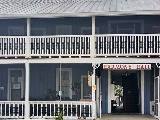 Harmony Hall's classic two-story porch design evokes memories of simpler times when neighbors actually talked to neighbors.
