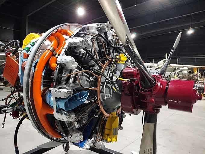 This radial engine's intricate beauty reminds you that before computers, humans built these mechanical marvels by hand and genius.
