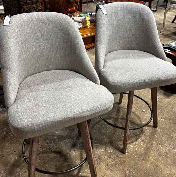 Mid-century modern meets Maryland comfort in these stylish bar stools. Just add cocktails and conversation!