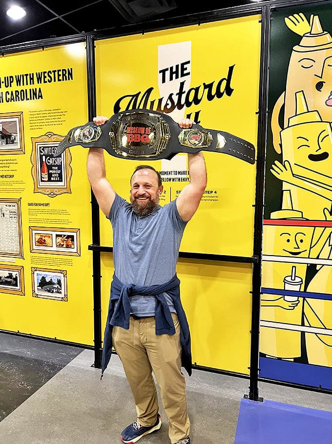 Victory tastes sweet at the championship belt photo zone. Raise that BBQ belt high&mdash;you've conquered the museum without getting sauce on your shirt!