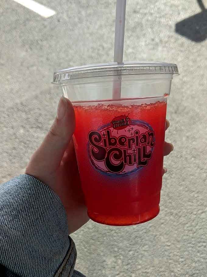 Bright red and refreshing, this drink is the kind of sweet companion every great drive-in meal deserves on its side.