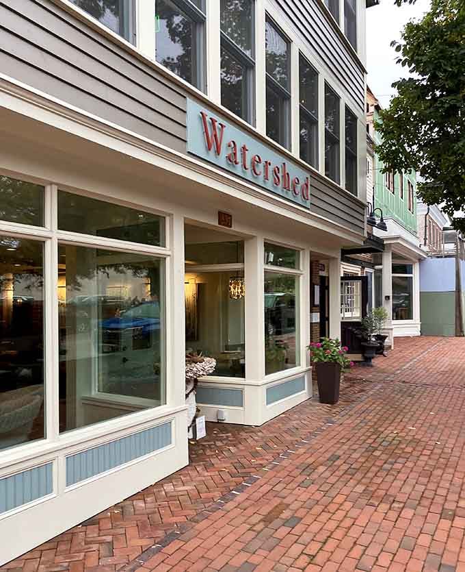Watershed's brick sidewalks prove walkable downtowns still exist outside of urban planning textbooks.