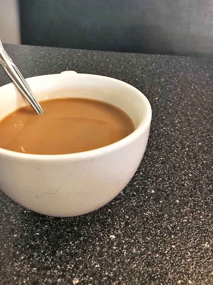 Coffee served in a proper mug &ndash; because breakfast without good coffee is like a day without possibilities.